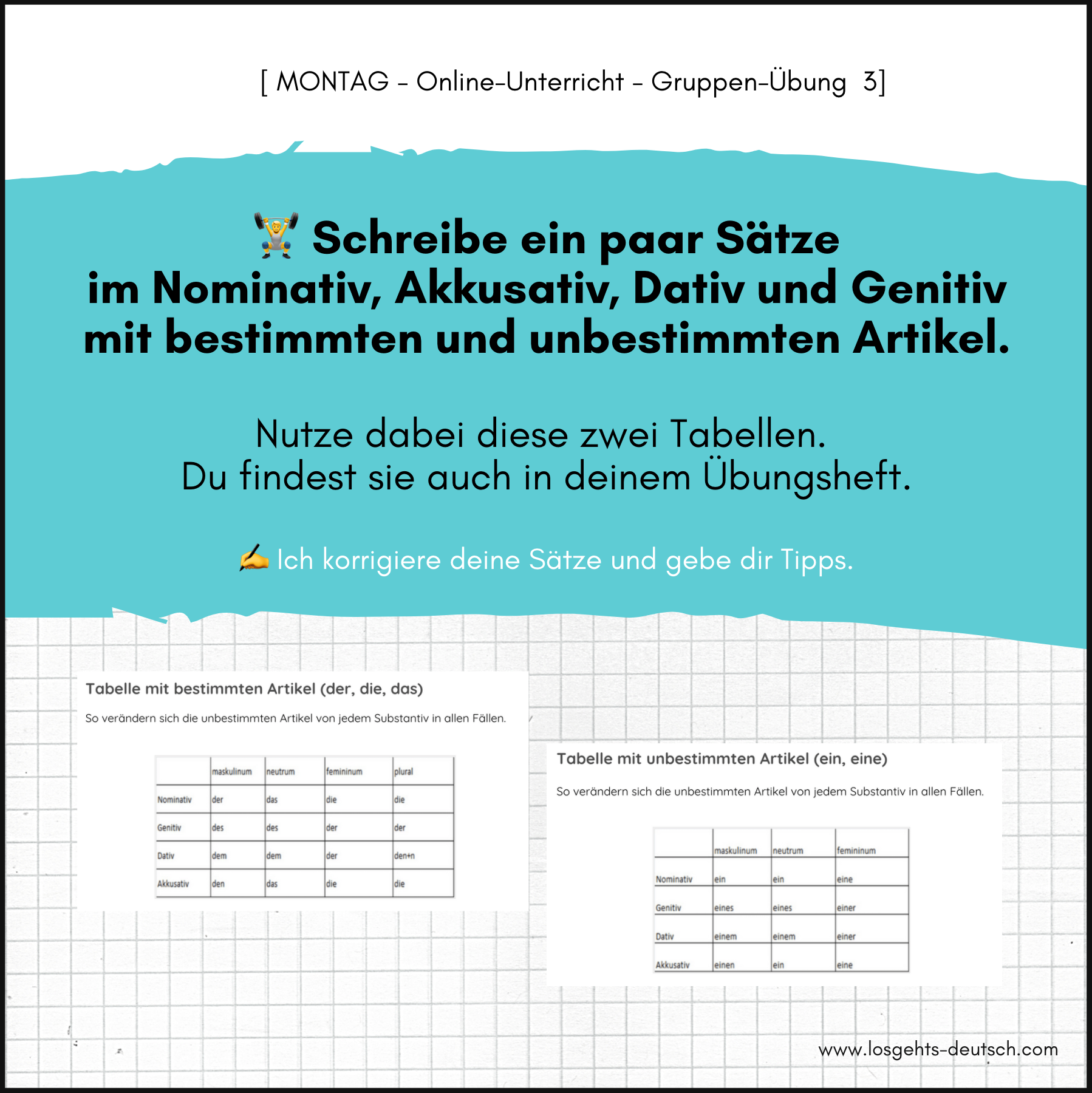 Nominativ Genitiv Dativ Akkusativ übungen